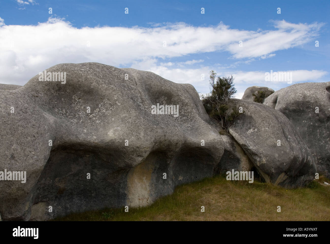 Unusual limestone rock formations at New Zealand's "Castle Hill" Rocks ...