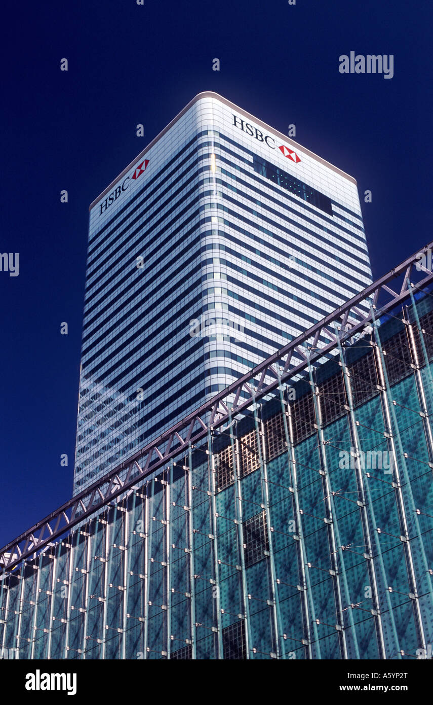 HSBC Tower (architect: Foster and Partners) above green glass ...