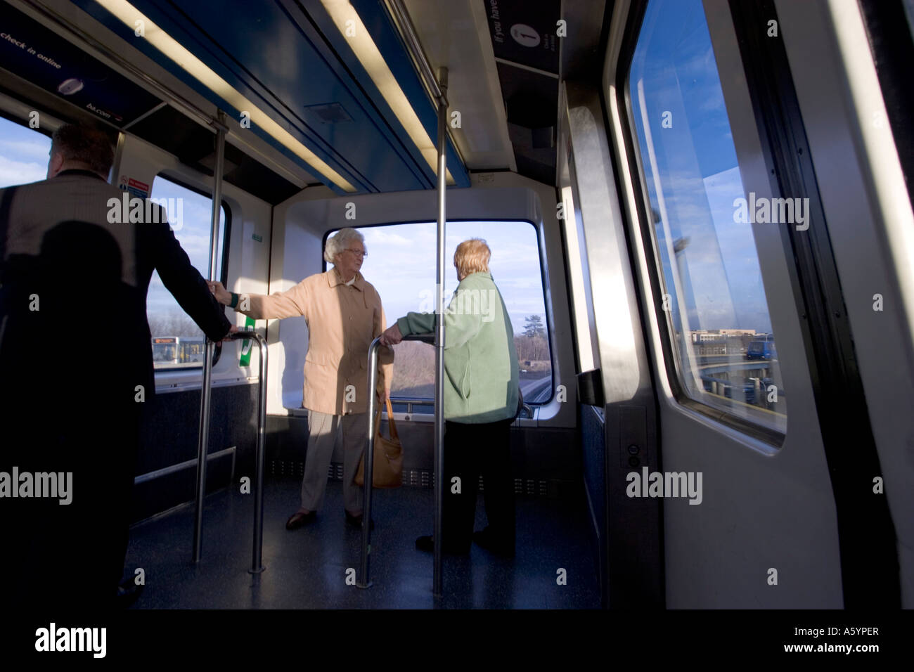 London Gatwick airport transit Gatwick airport Interior of shuttle ...