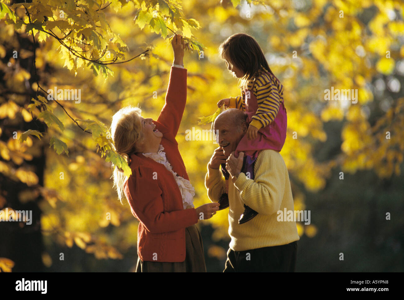 Senior couple grandchildren walking hi-res stock photography and images ...