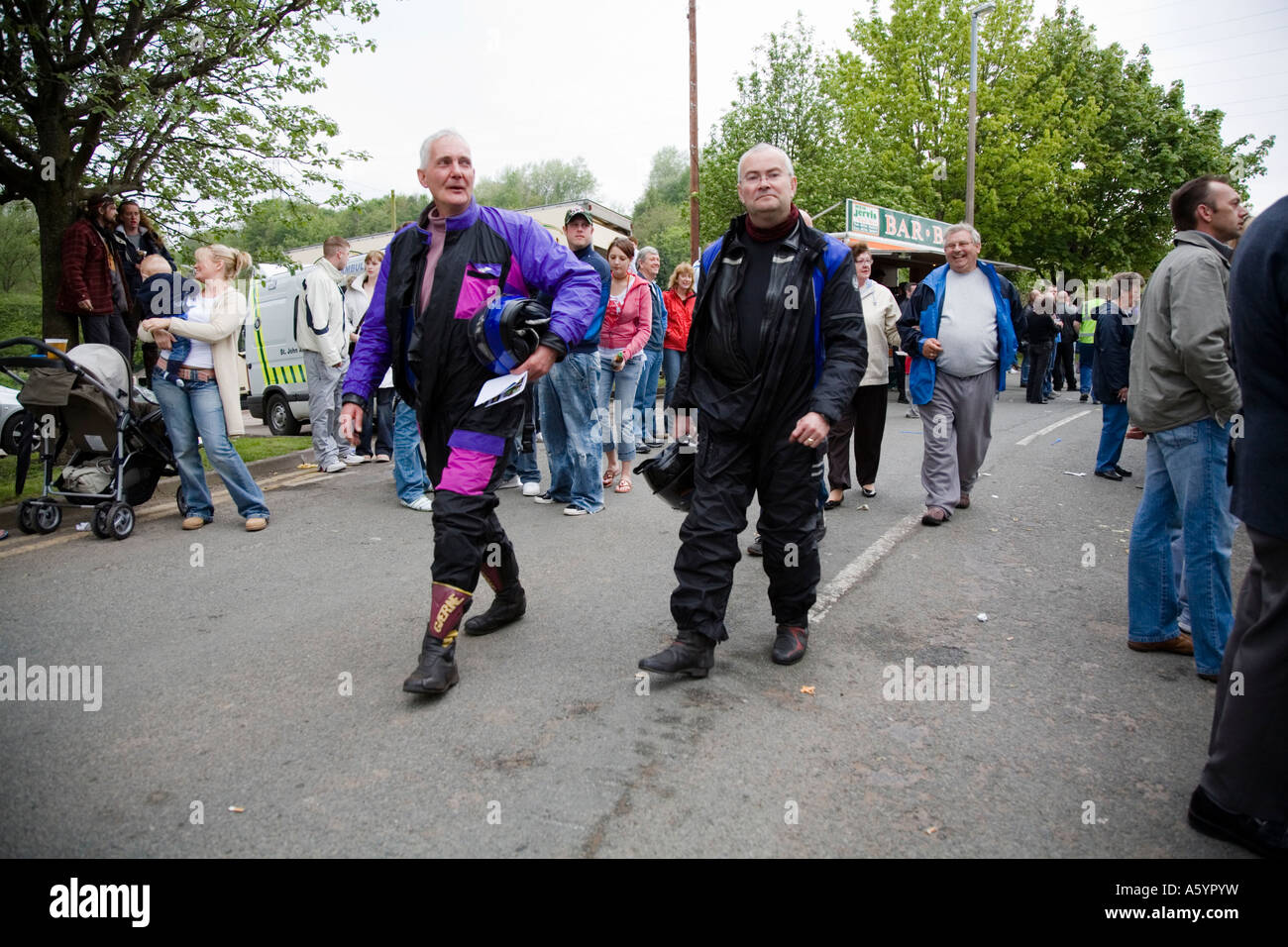 Older bikers attending Thundersprint 2006 at Northwich Cheshire Stock ...