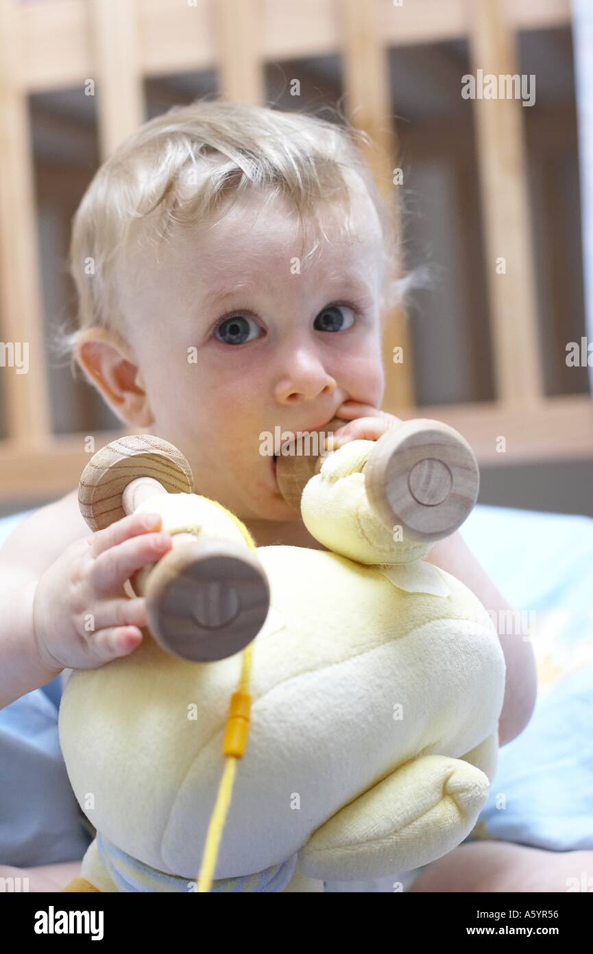 baby playing with soft toy Stock Photo - Alamy