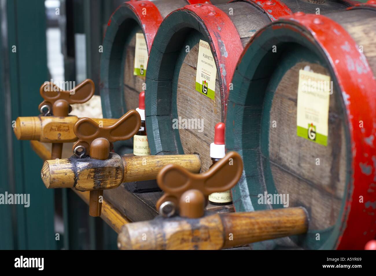 barrels with different vinegars Stock Photo - Alamy