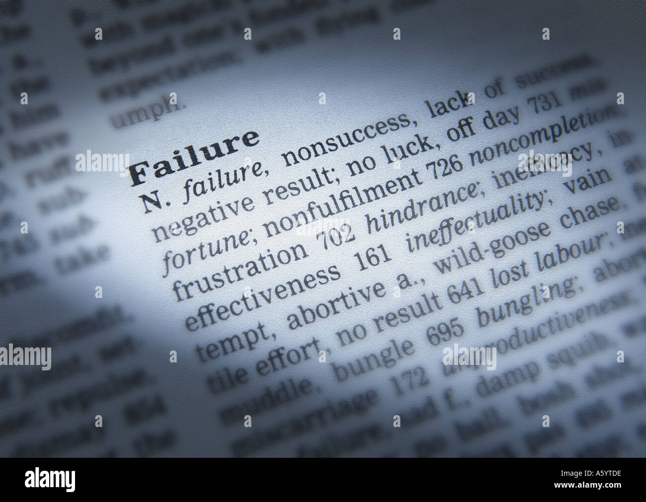 Thesaurus page showing definition word hi-res stock photography and ...