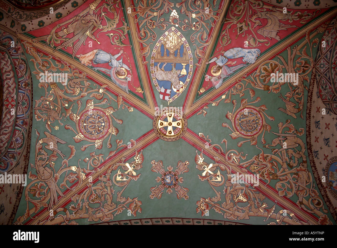 A beautiful painted ceiling inside Gloucester Cathedral Stock Photo - Alamy