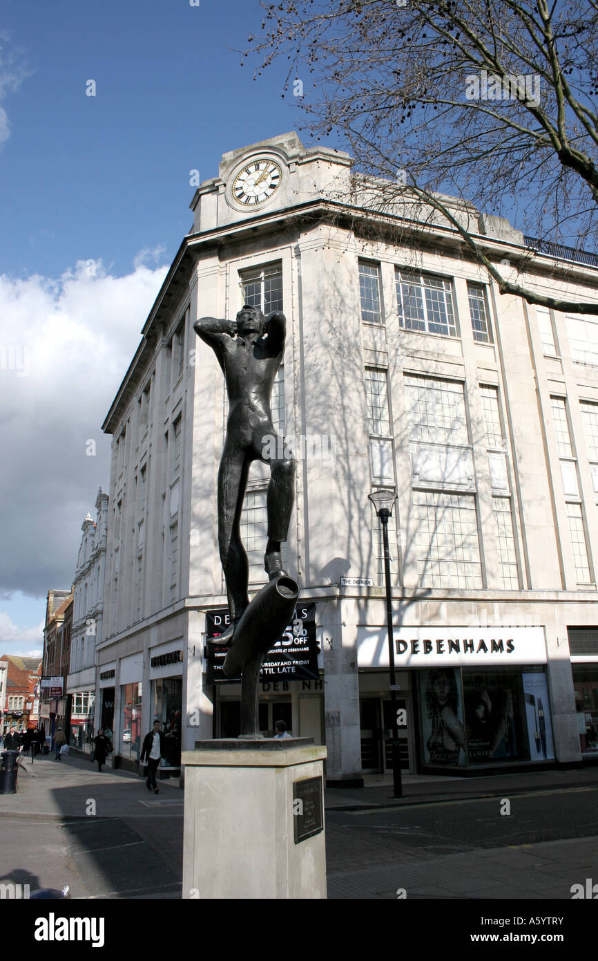 A statue in Gloucester titled The Spirit of Aviation by Simon Stringer ...