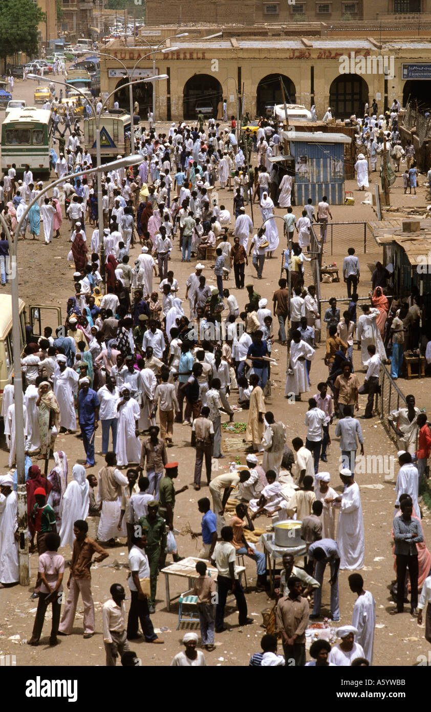 Sudan, Africa. Buses and coaches leaving from bus station Khartoum in ...
