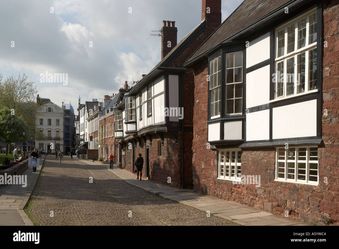 TRADITIONAL ELIZABETHAN BRICK BUILDINGS CATHEDRAL CLOSE EXETER DEVON ...