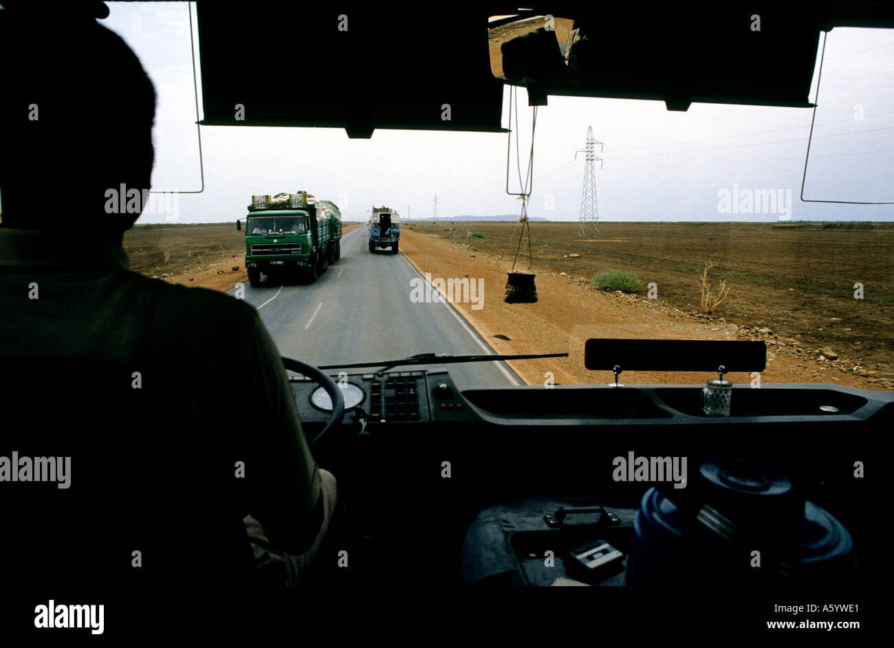 Sudan, Africa. Buses and coaches leaving from bus station Khartoum in ...