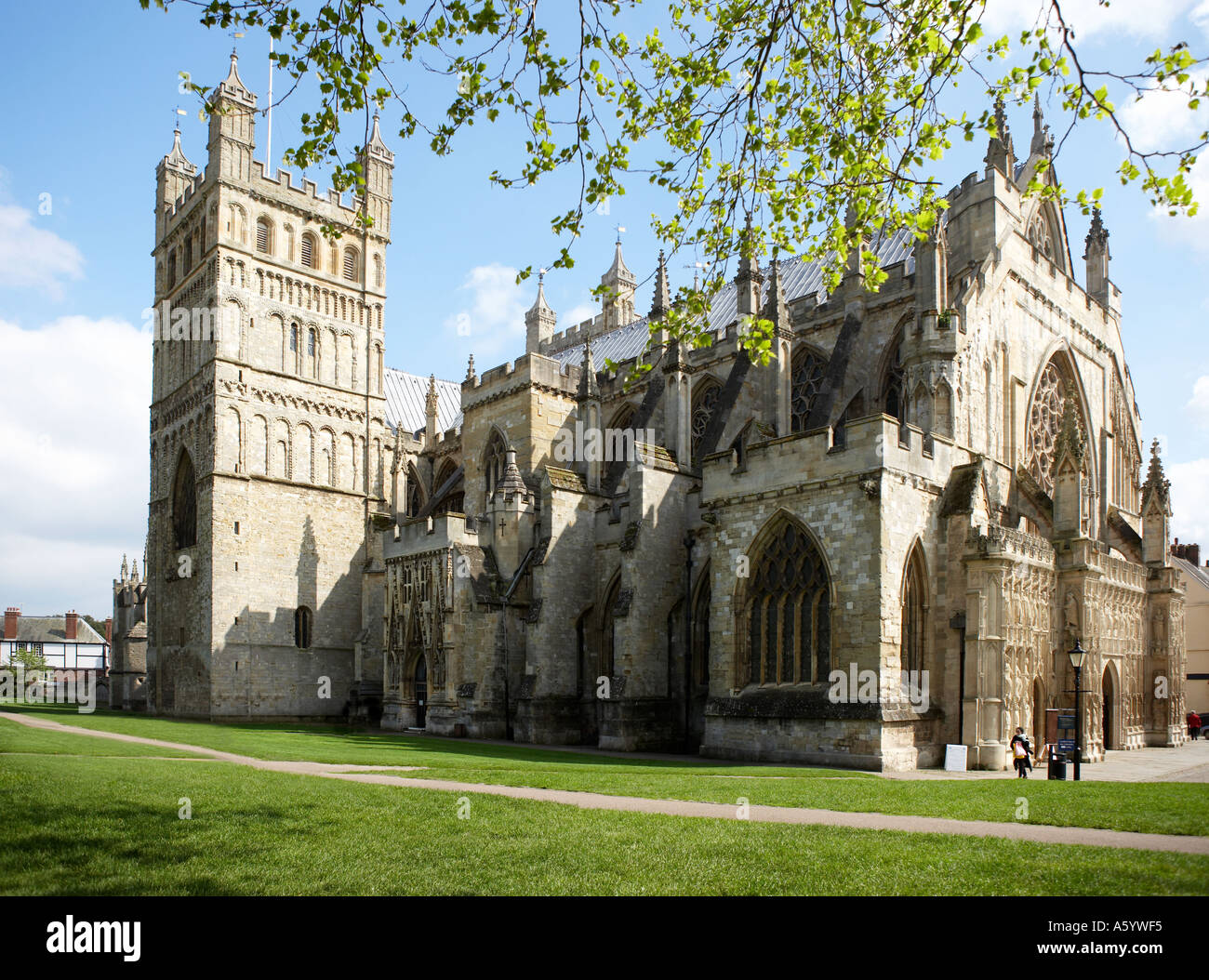 CATHEDRAL YARD SQUARE CLOSE EXETER DEVON UK Stock Photo - Alamy