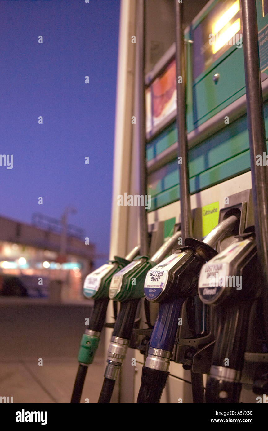 FUEL PUMPS ON GARAGE FORCOURT Stock Photo - Alamy