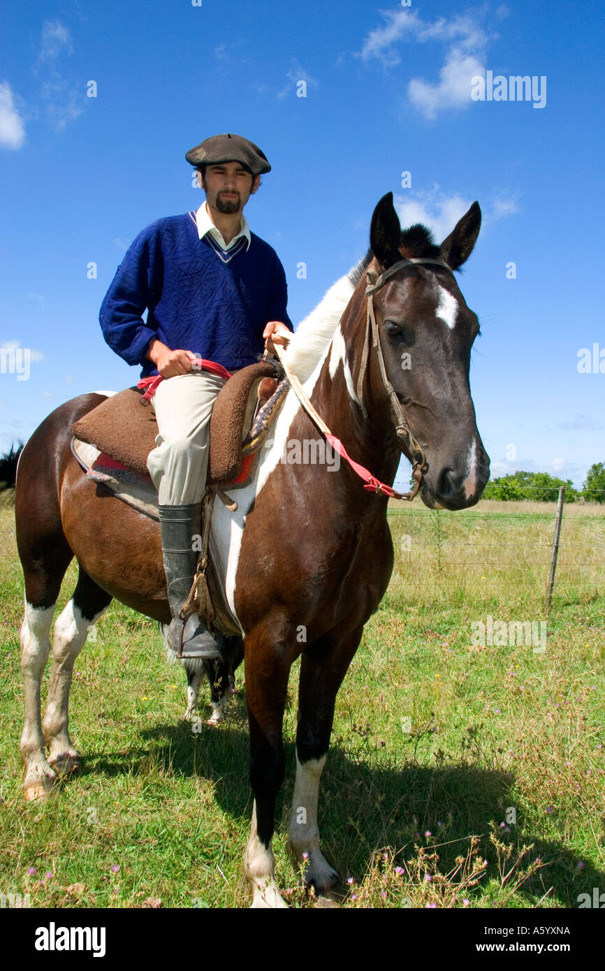 Gaucho riding a horse near Neccochea, Argentina Stock Photo - Alamy