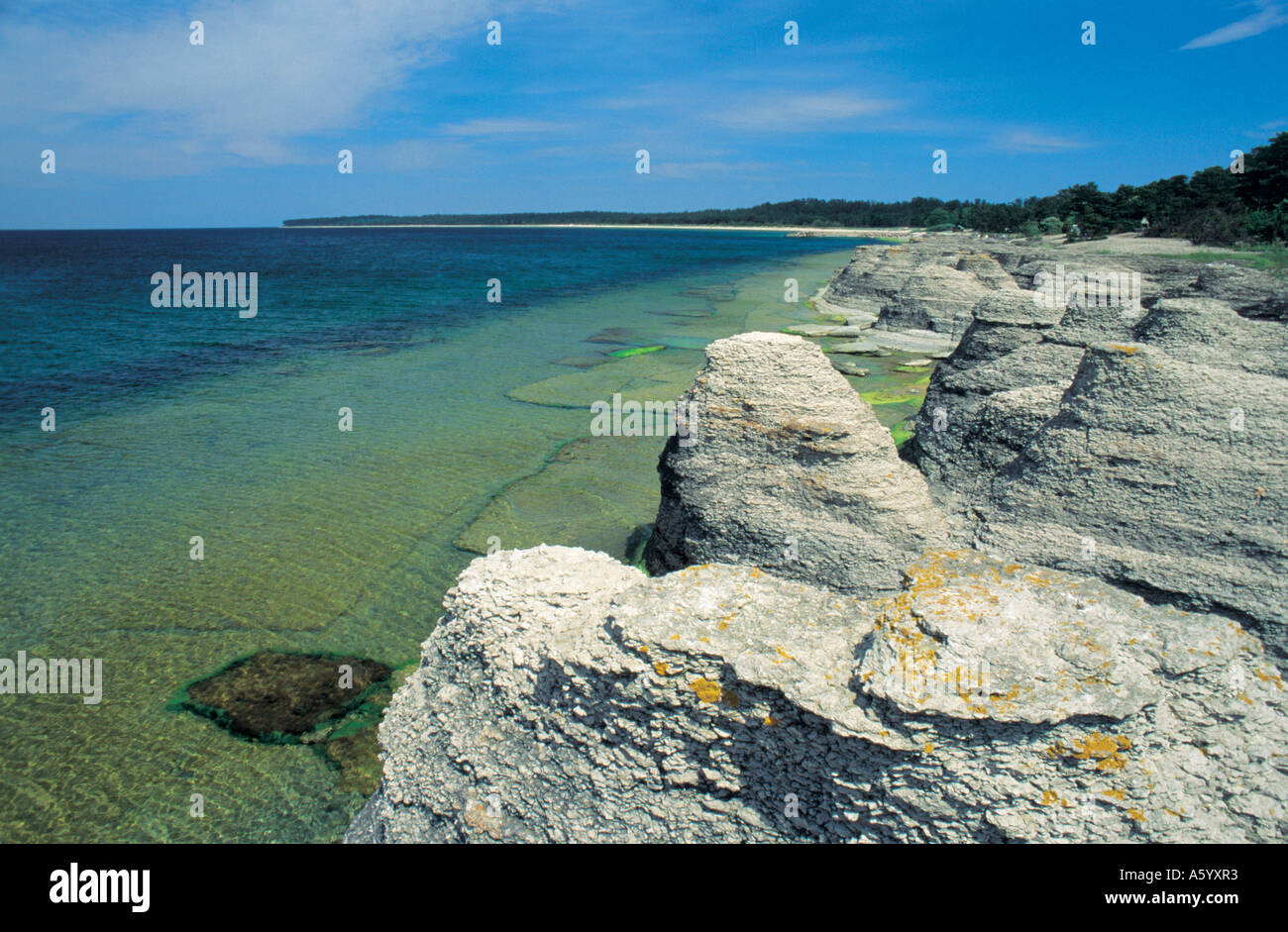Rock formation at coast, Oeland Island, Sweden Stock Photo - Alamy