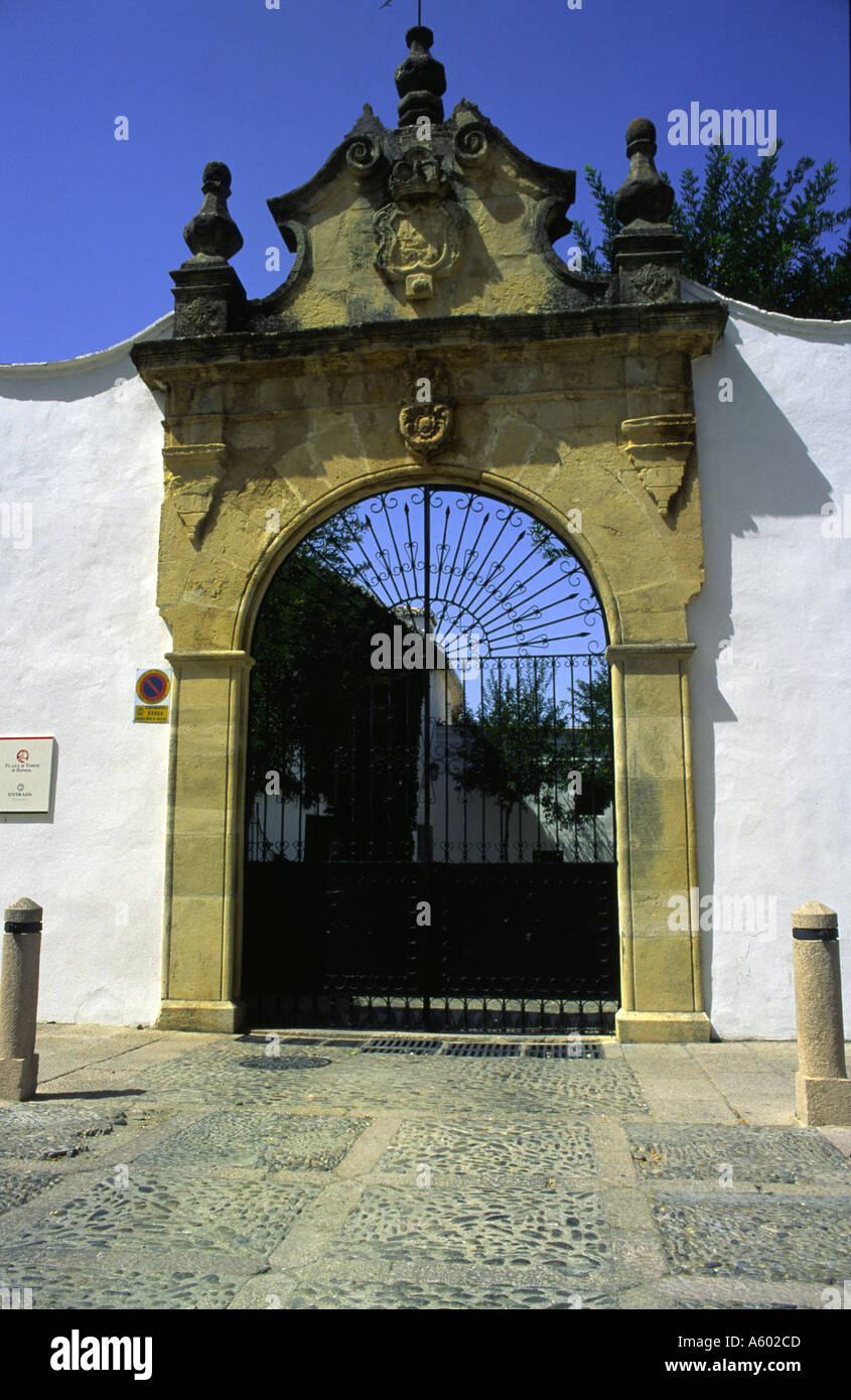 Arch front door in bull ring building in Ronda Spain Stock Photo - Alamy