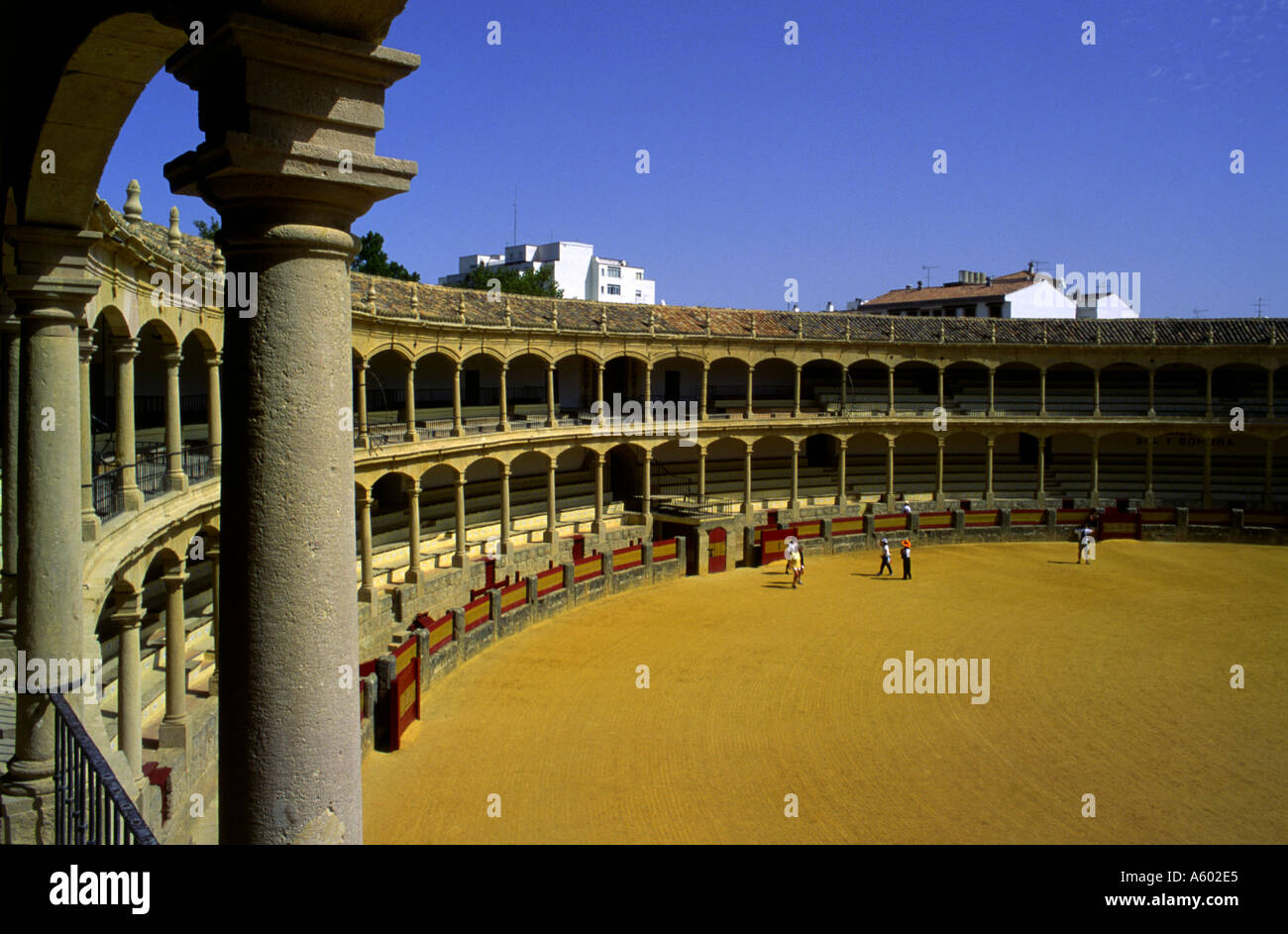 The arena in Ronda the oldest bullfighting ring in Spain Stock Photo ...