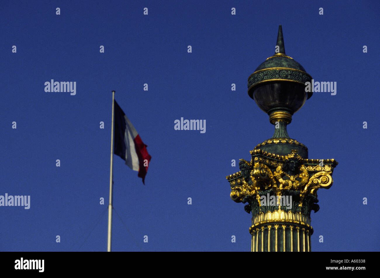 French flag at Paris France Stock Photo - Alamy