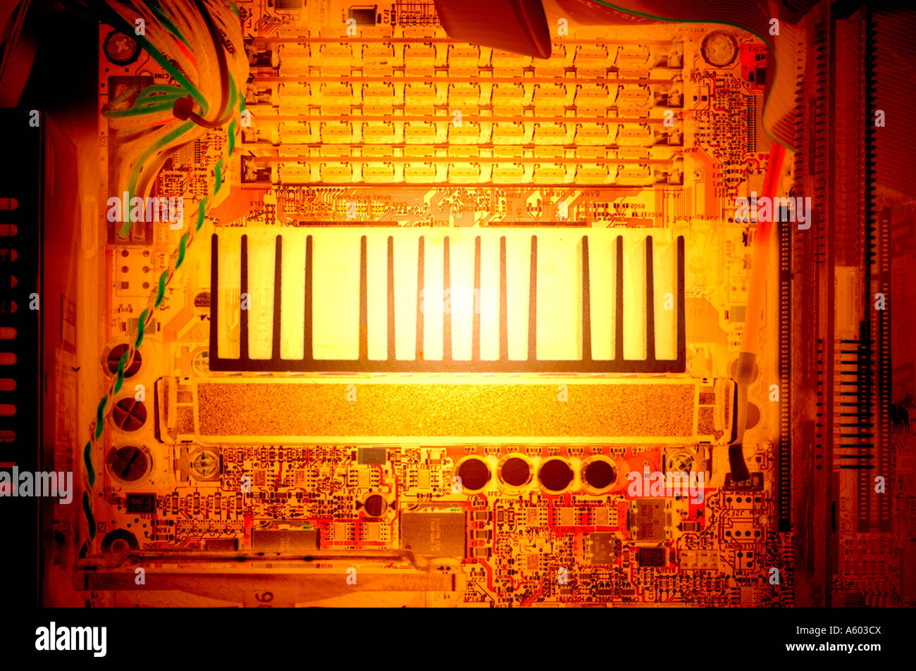closeup of glowing circuit board Stock Photo - Alamy