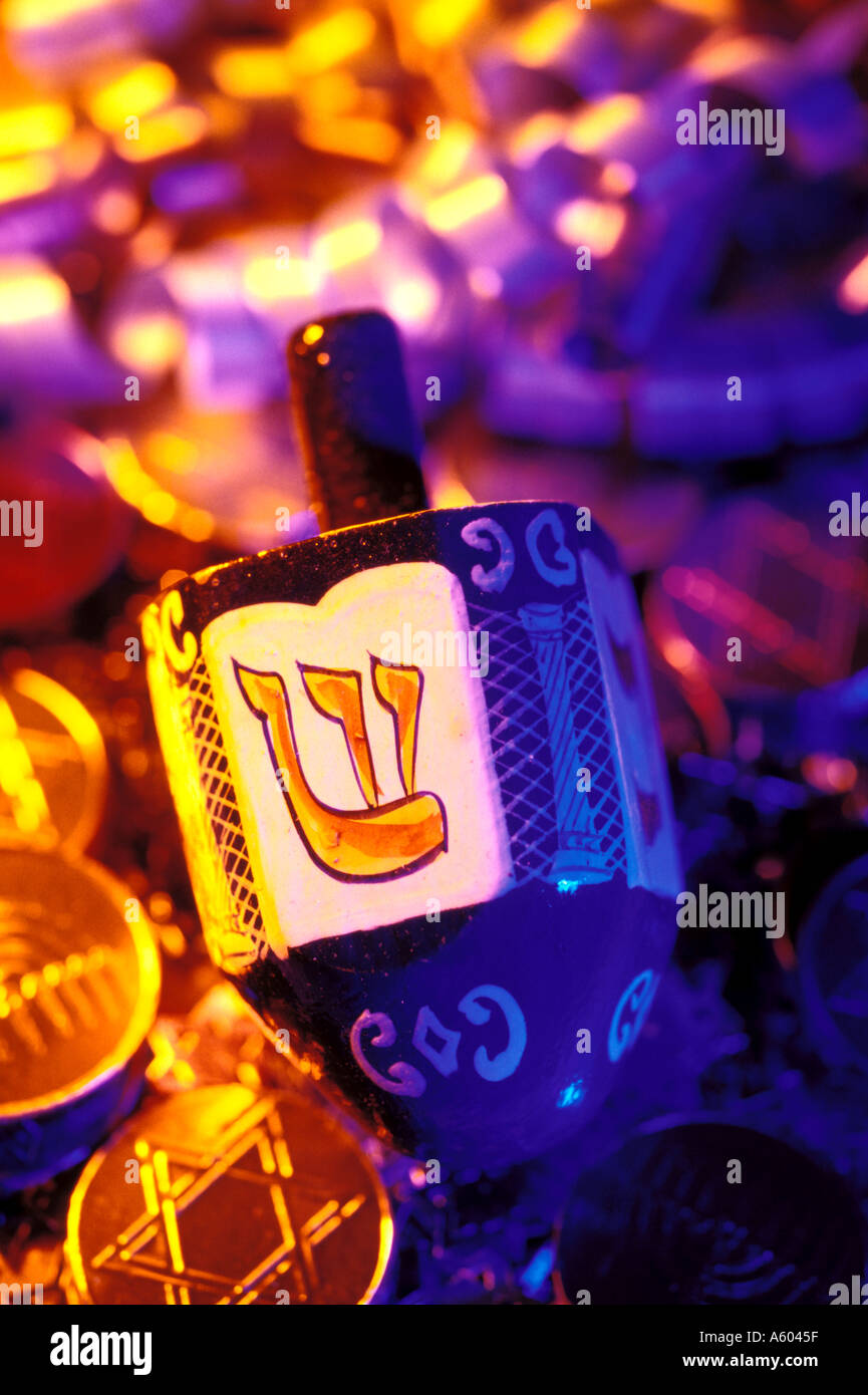 Wooden dreidel traditional toy hi-res stock photography and images - Alamy