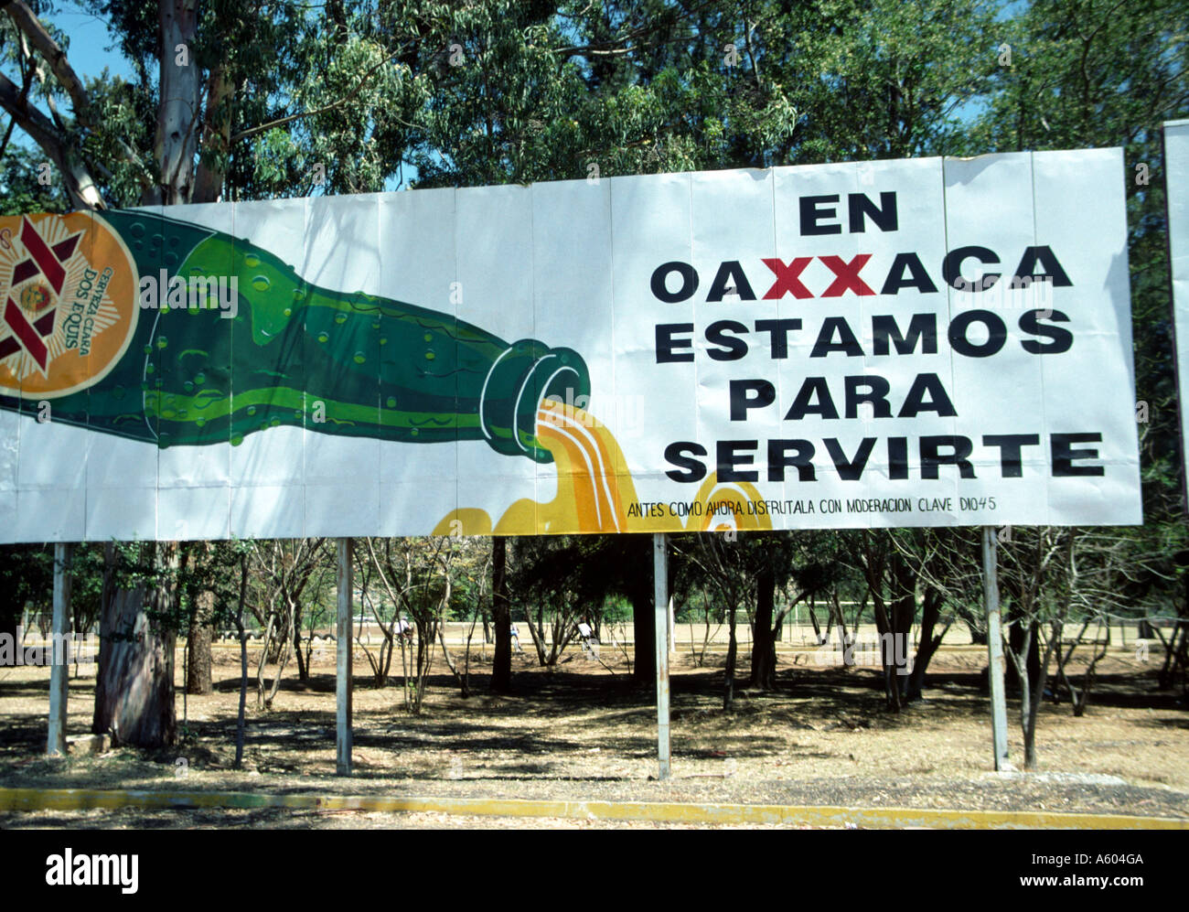 Advertising billboard for Mexican beer Oaxaca Mexico Stock Photo - Alamy