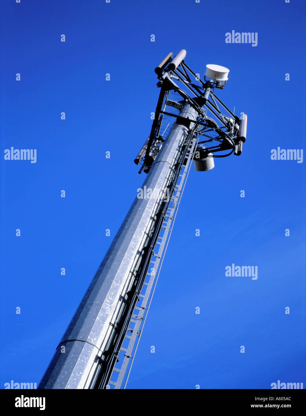 Galvanised steel mobile telephone mast, England, UK Stock Photo - Alamy