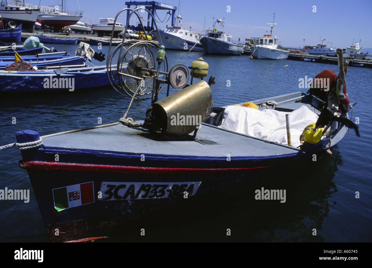 Nice long fishing boat in sea hi-res stock photography and images - Alamy
