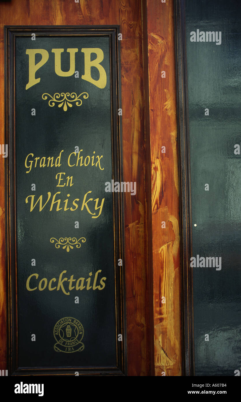 Cafe Bar Pub at Paris France Stock Photo - Alamy