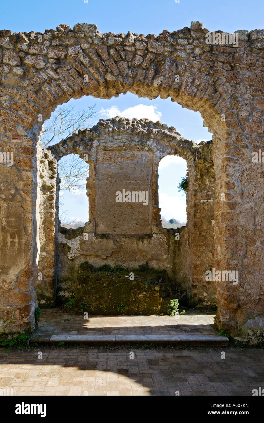 Church ruins in the ancient town of Canale Monterano Italy Stock Photo ...