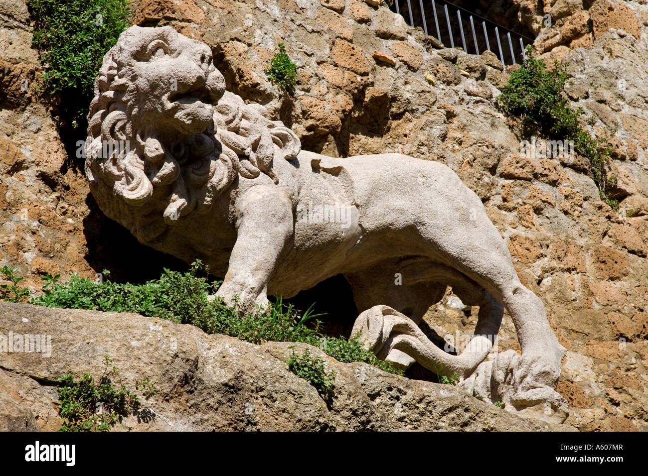 Bernini's lion statue fountain of Canale Monterano - Italy Stock Photo ...
