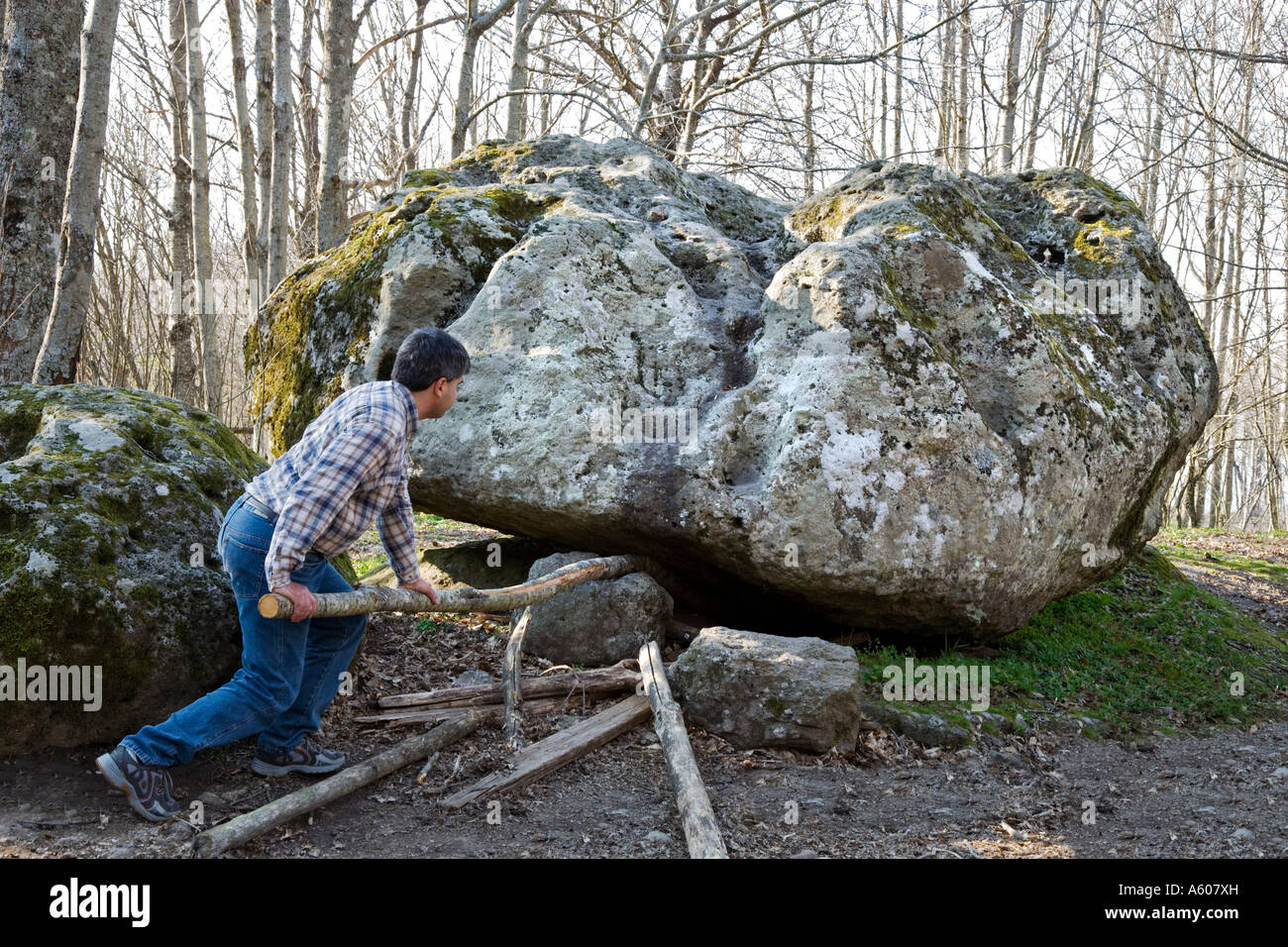 Pushing the Trembling Rock near Viterbo - central Italy Stock Photo - Alamy