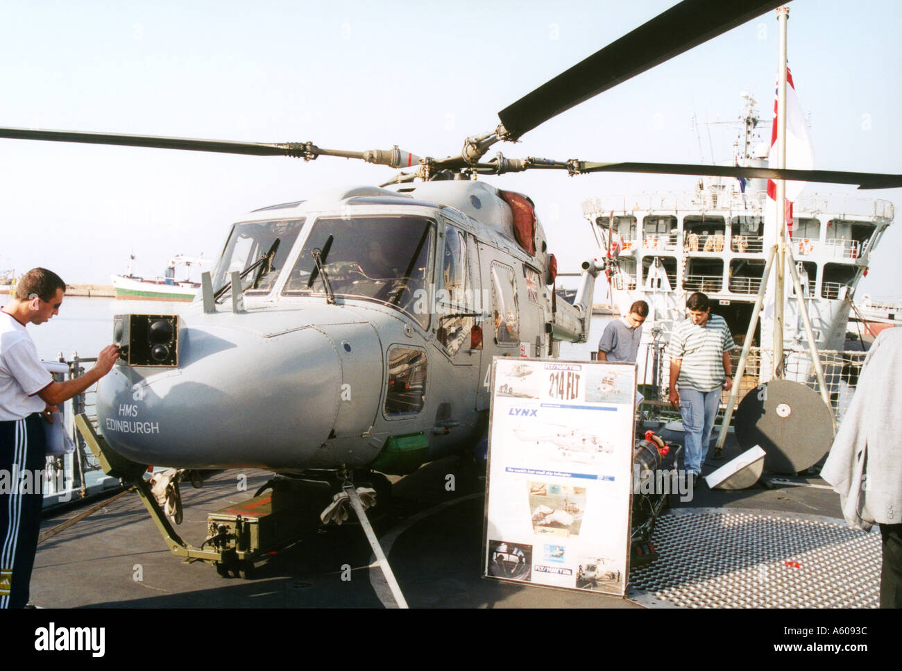 Lynx anti submarine helicopter HMS Edenburgh royal navy warship visit ...