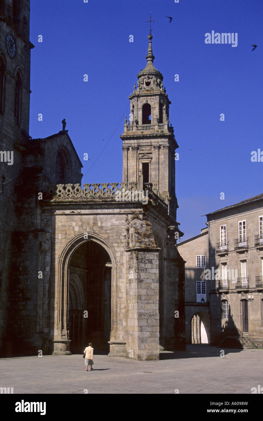Santa Maria square and the cathedral Lugo Galicia Spain Stock Photo - Alamy
