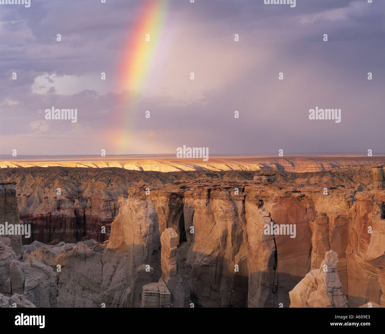 Rainbow at the Maze of Canyons Navajo Reservation Arizona Stock Photo ...