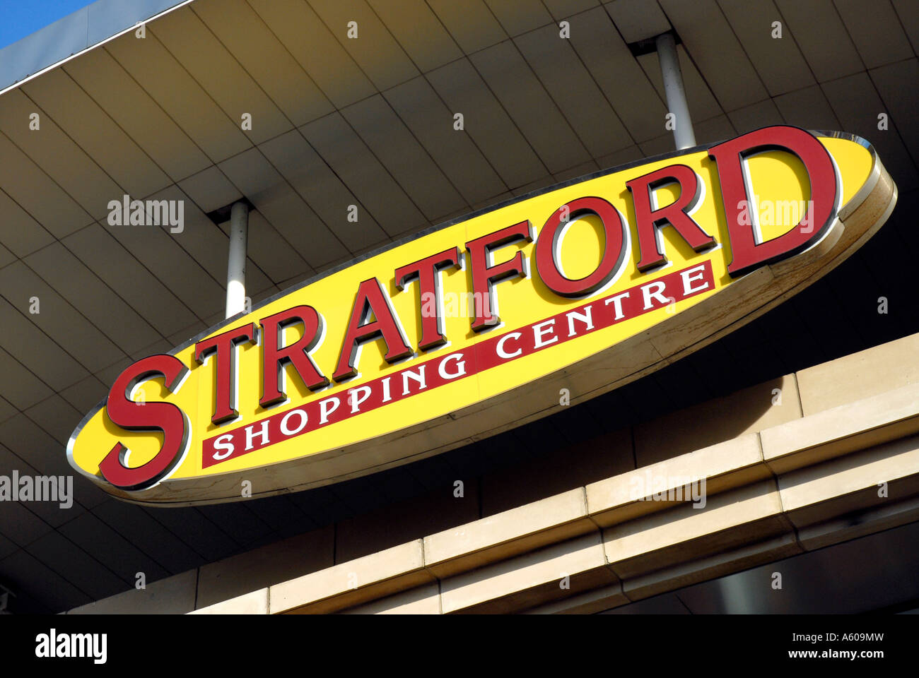 Stratford Shopping Centre sign at Stratford London Stock Photo - Alamy