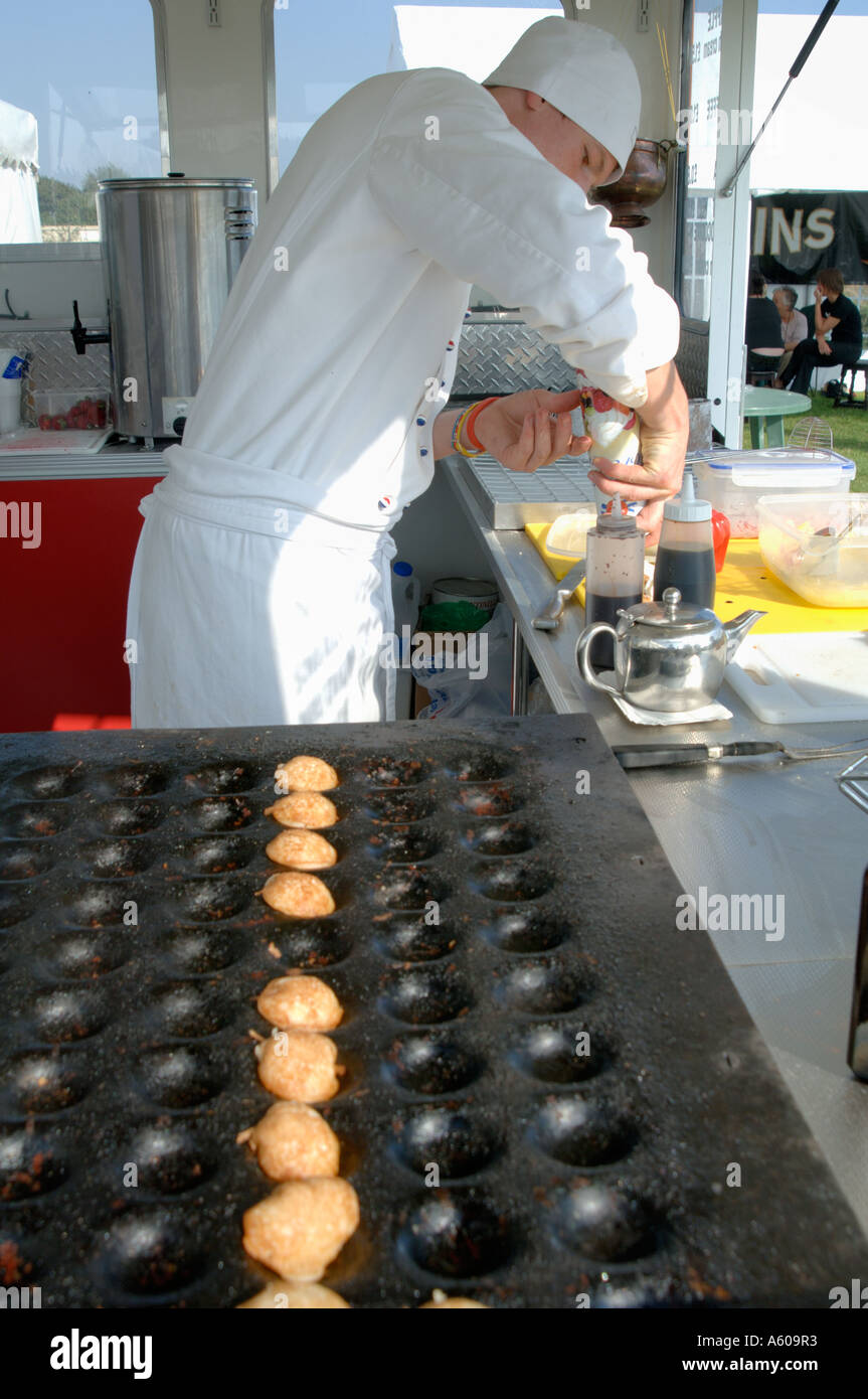 Food stall, Dutch poffertjes and waffles Stock Photo - Alamy