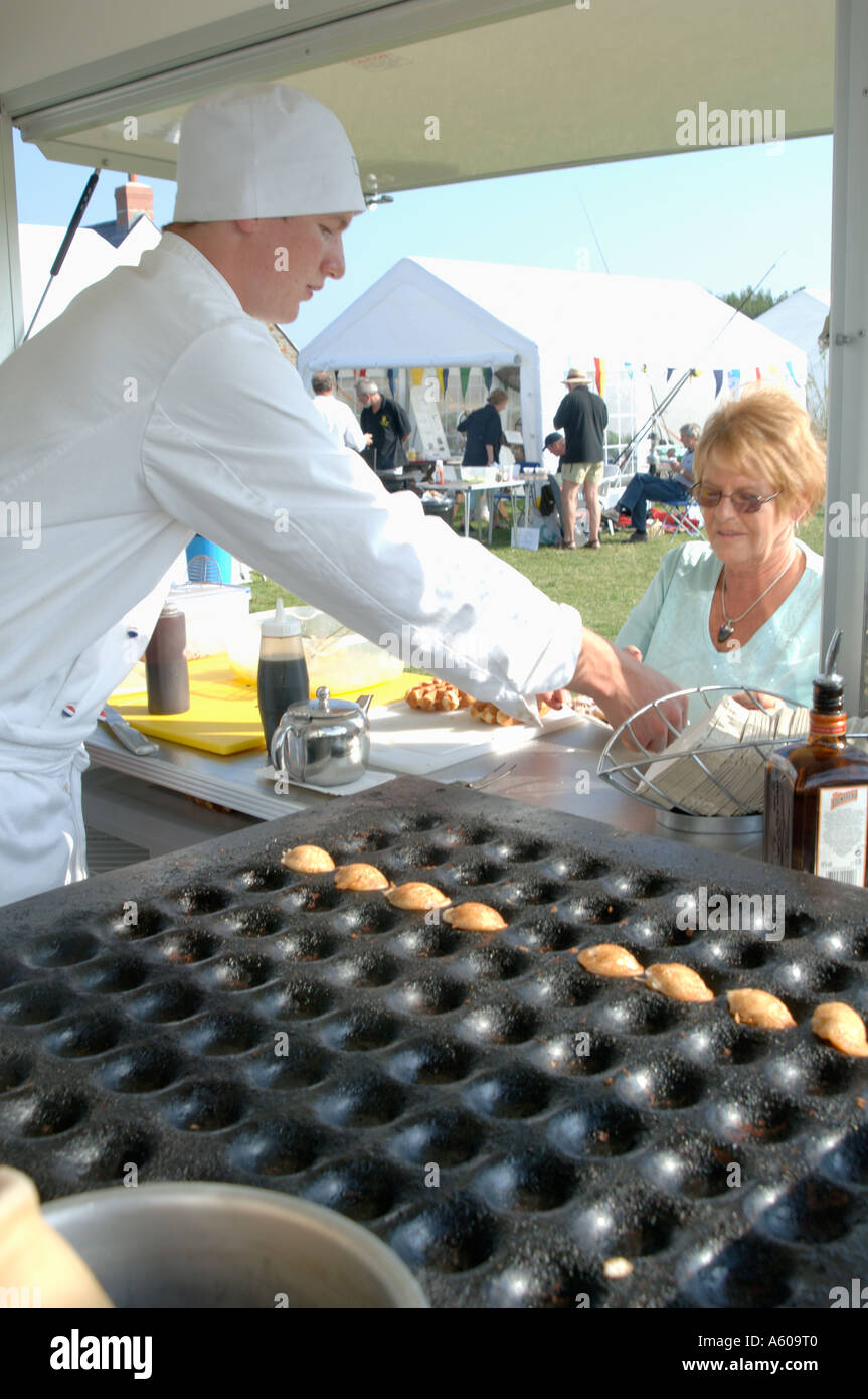 Food stall, Dutch poffertjes and waffles Stock Photo - Alamy