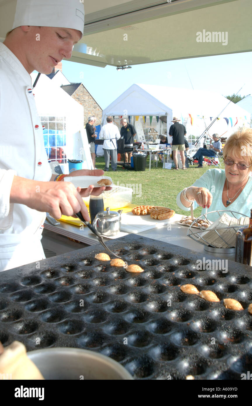 Food stall, Dutch poffertjes and waffles Stock Photo - Alamy