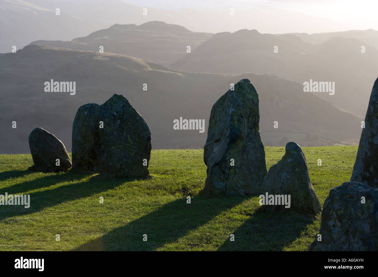 Castlerigg stone circle in winter sun Stock Photo - Alamy