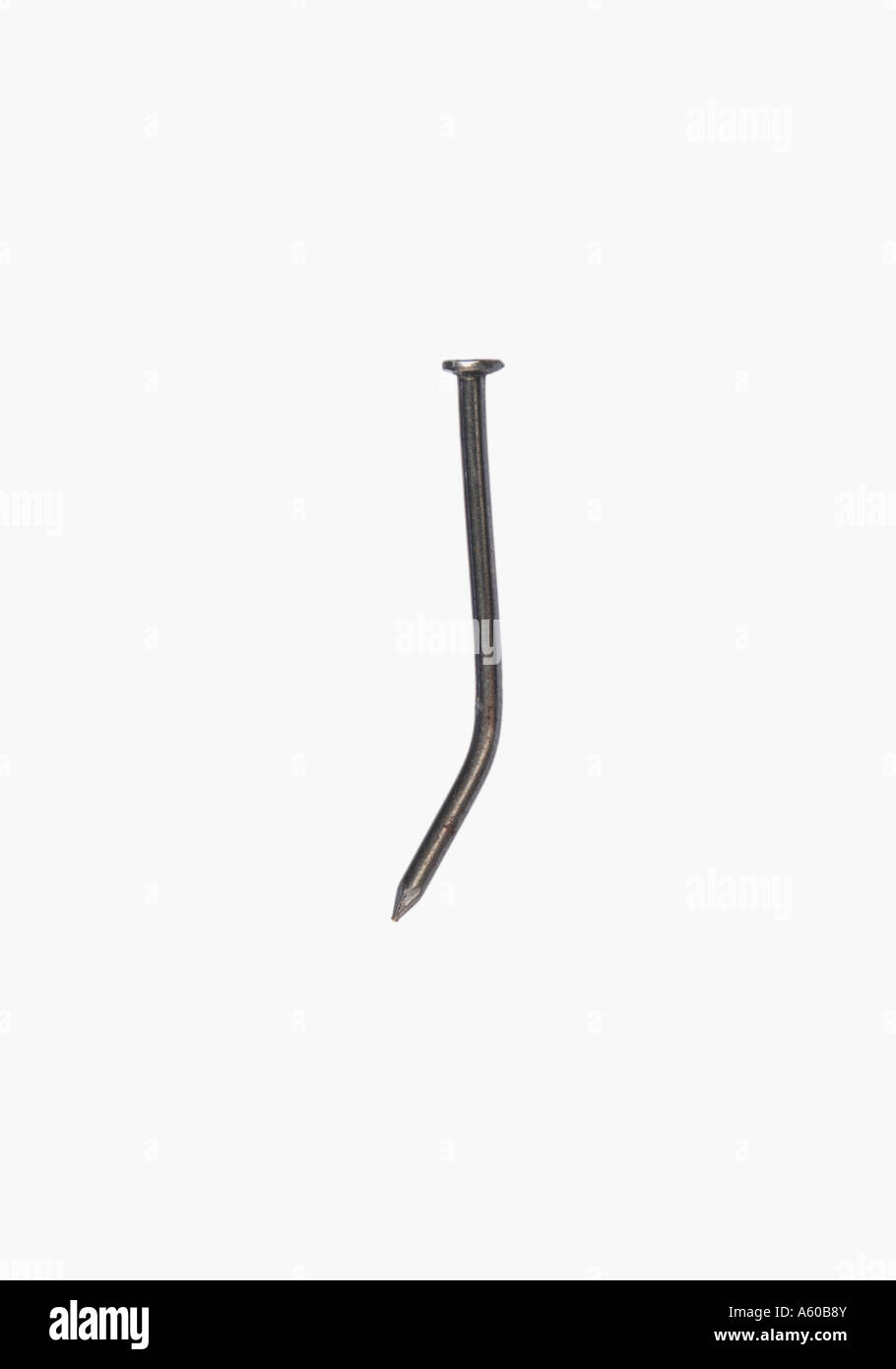 distorted nail on white background Stock Photo - Alamy