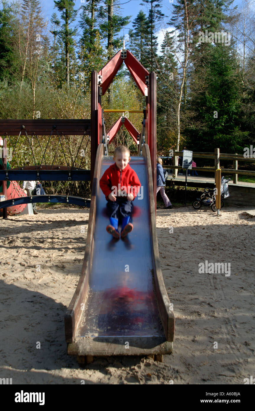Playing on the slide, Children's adventure playground, Centre Parcs ...