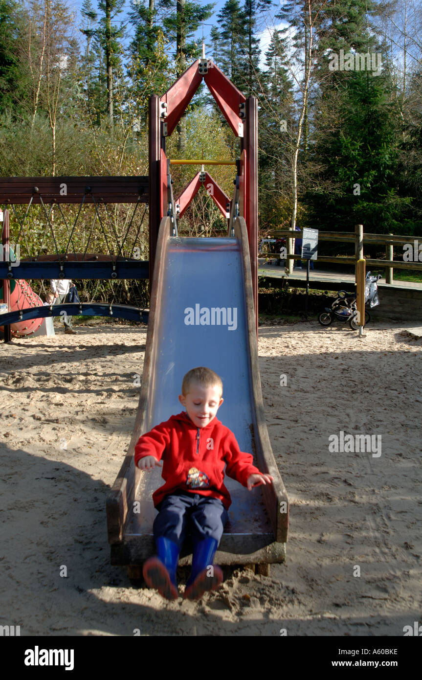 Playing on the slide, Children's adventure playground, Centre Parcs ...