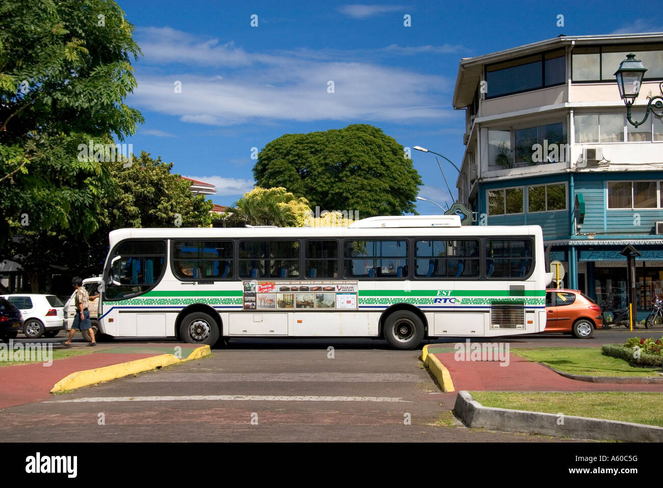 A public transportation bus in Papeete on the island of Tahiti Stock ...