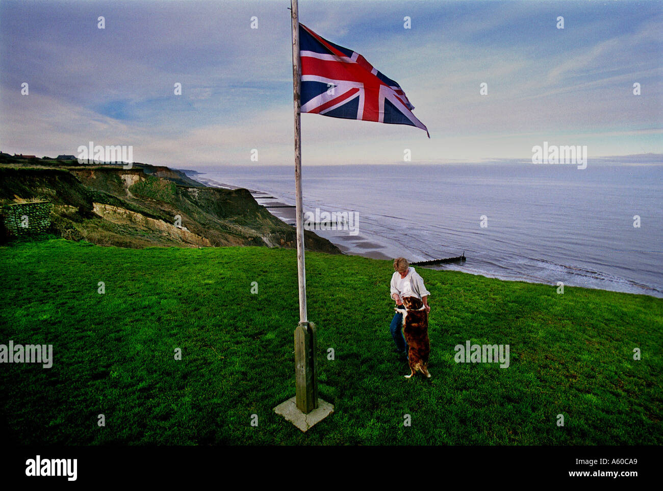 COASTAL EROSION ENGLAND SHORELINE CLIFFS STORM SKY DRAMATIC NORFOLK at ...