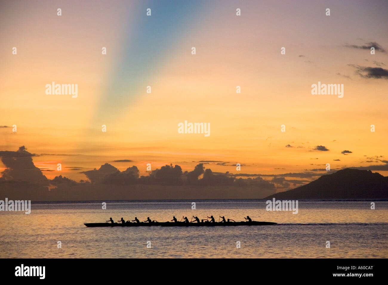 Polynesian canoe silhouette hi-res stock photography and images - Alamy