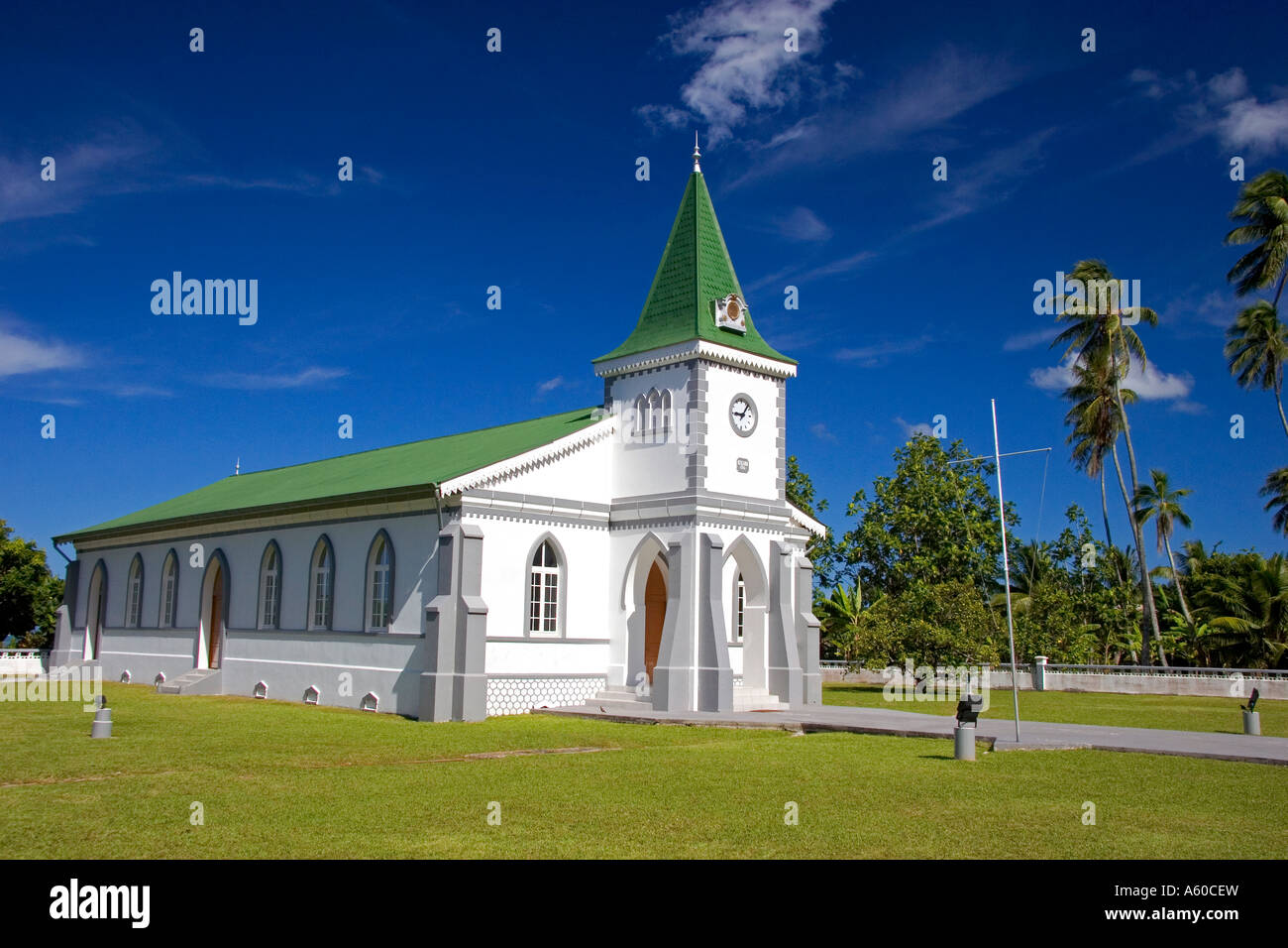 Protestant church on the island of Moorea French Polynesia Stock Photo ...
