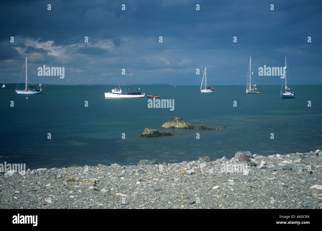 Porthallow & Falmouth Bay boats. Lizard Peninsula, Cornwall UK Stock ...