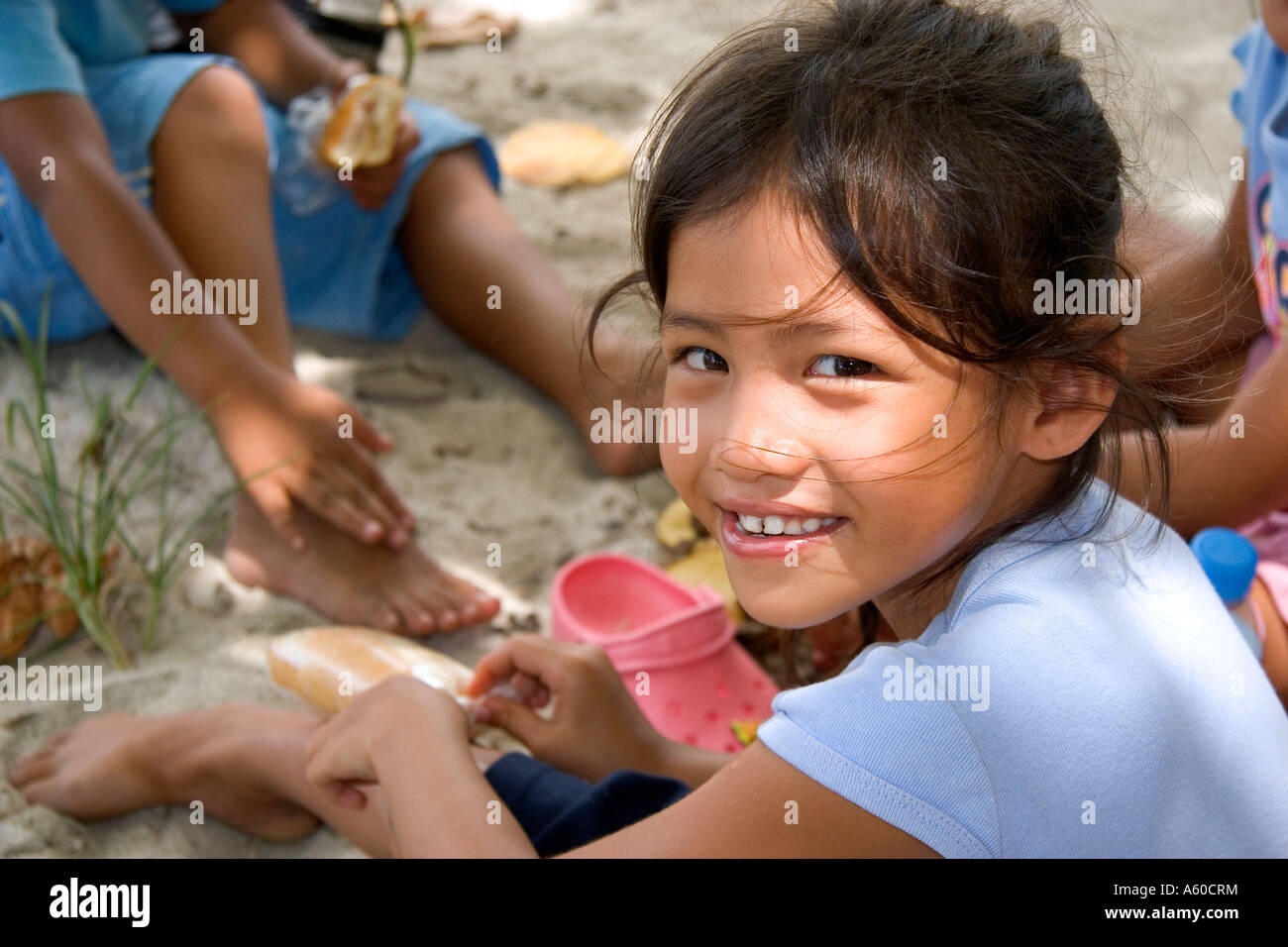 Young Tahitian girl on the island of Moorea Stock Photo - Alamy