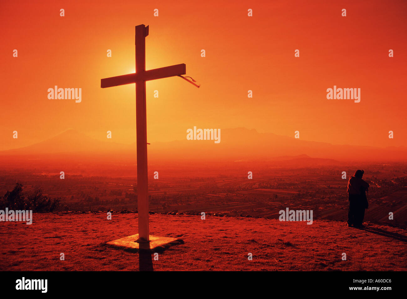 Cross on Pyramid Cacaxtla Tlax Mexico Stock Photo - Alamy