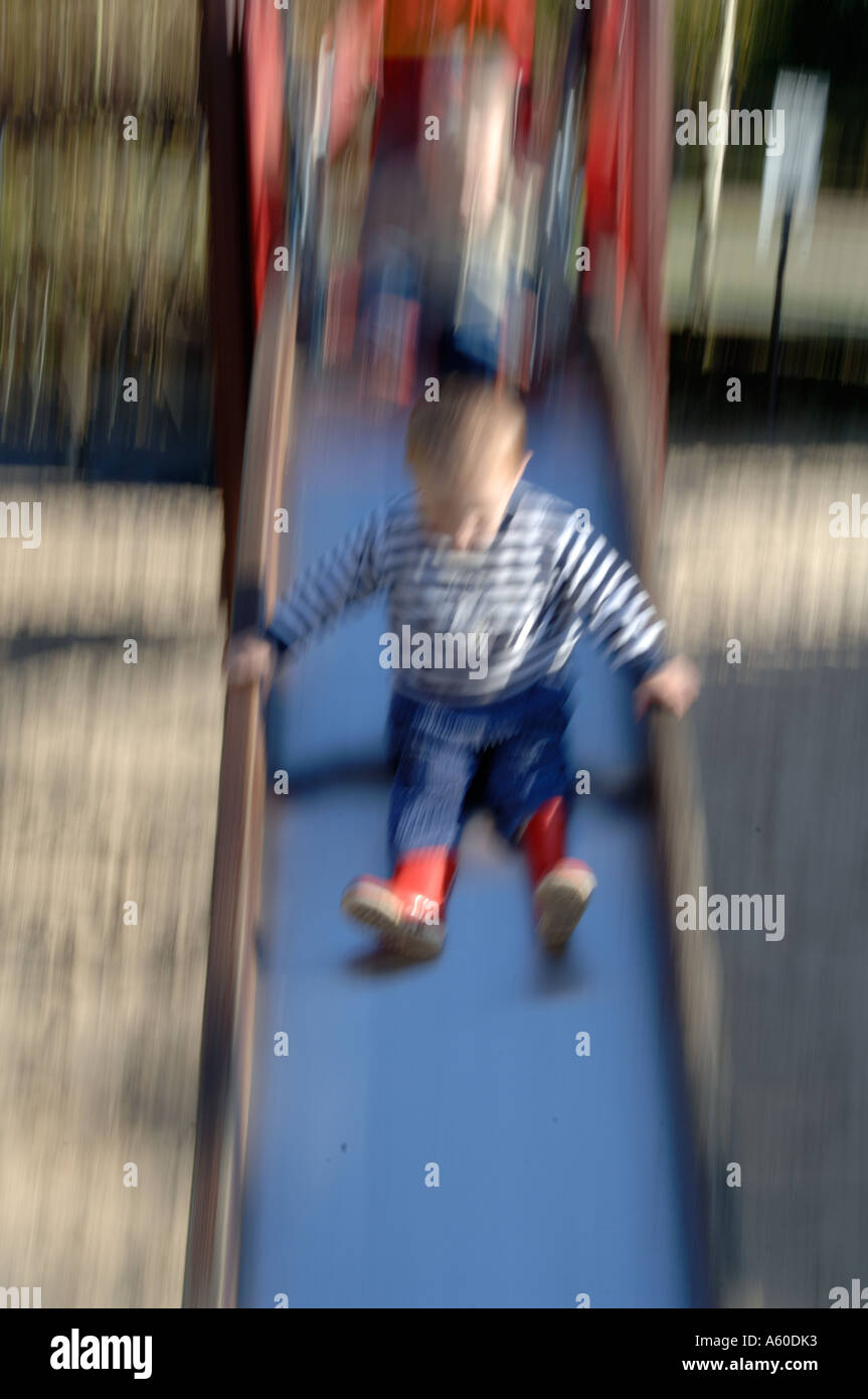 Playing on the slide, Children's adventure playground, Centre Parcs ...