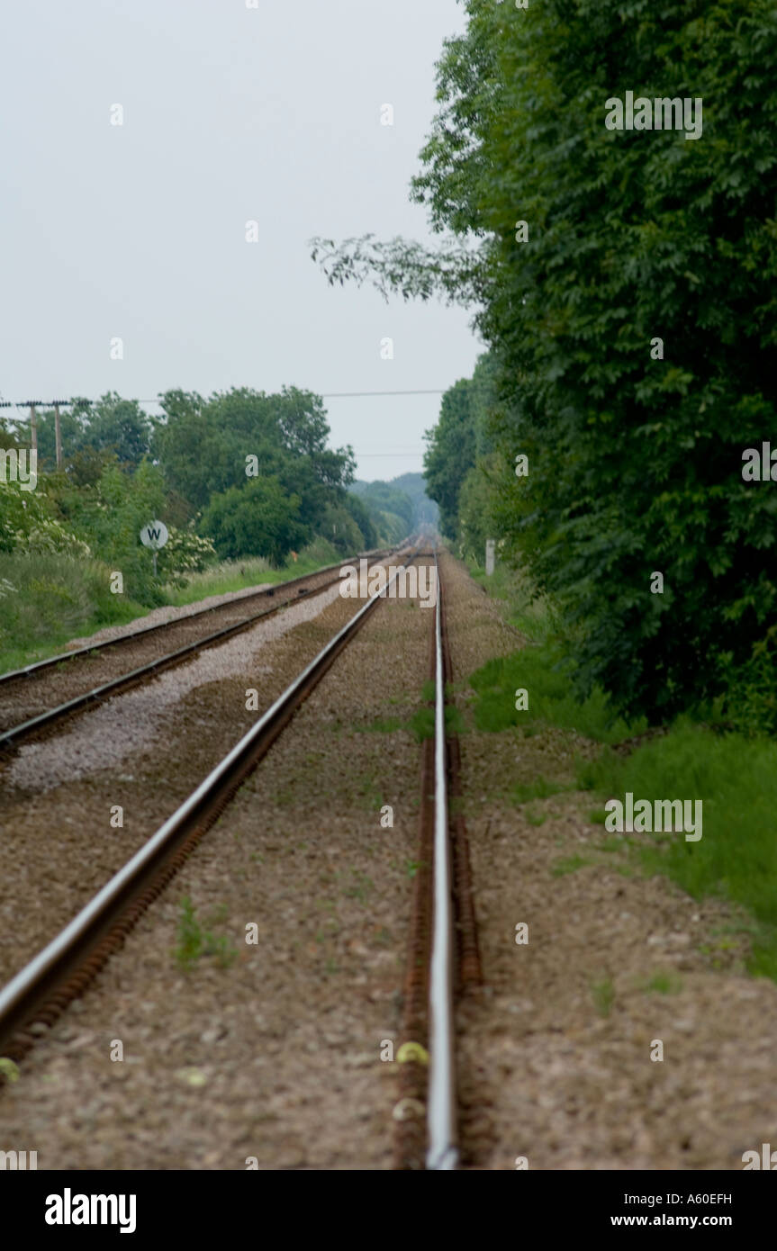 Side view empty railway track hi-res stock photography and images - Alamy