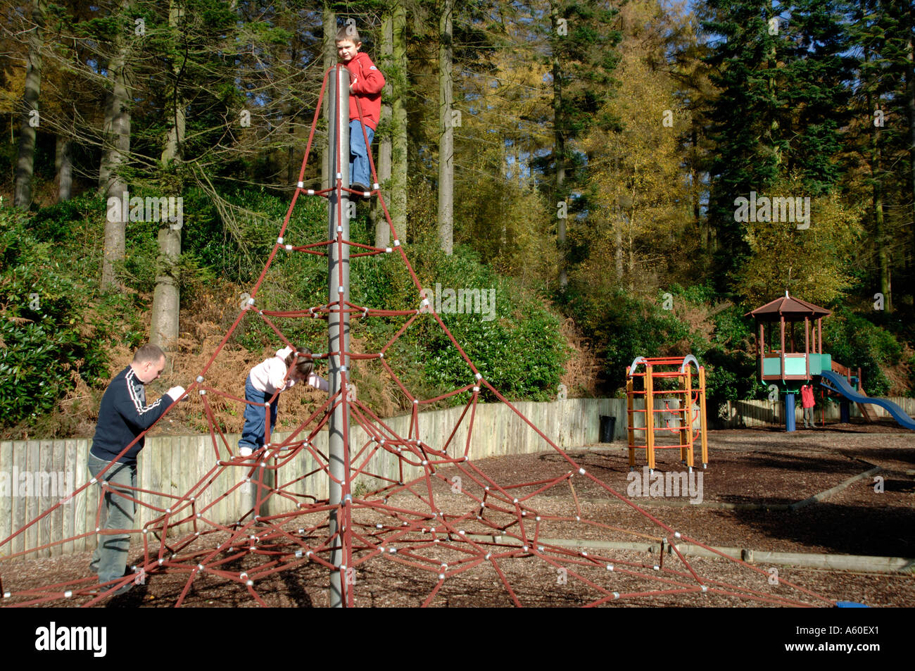 Children's adventure playground, Centre Parcs, Longleat, England, UK ...